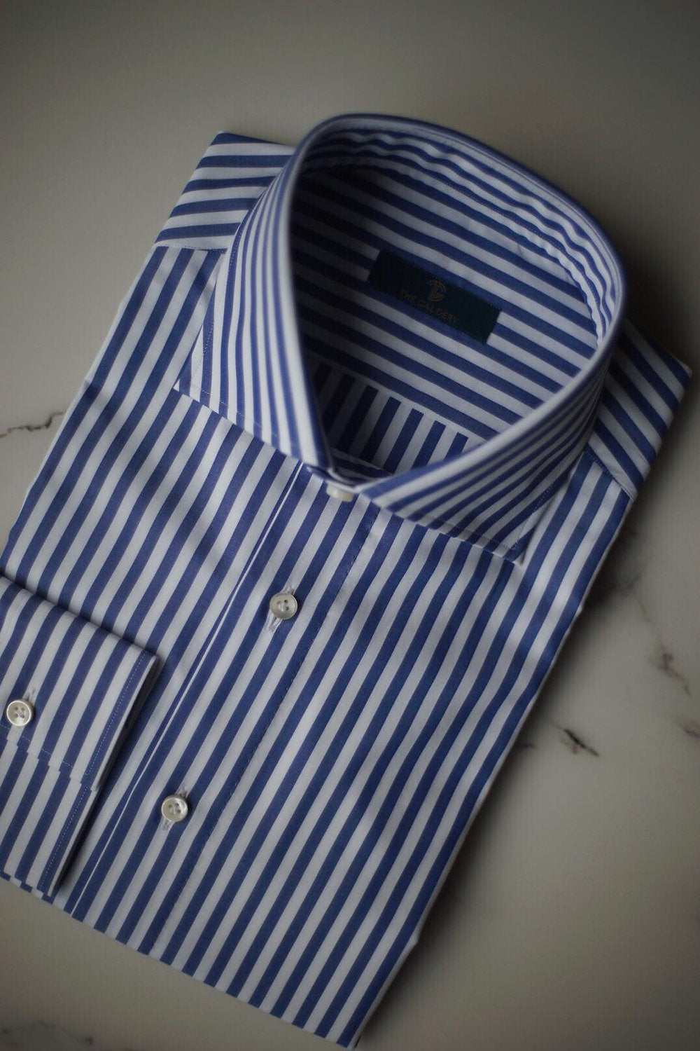 Cotton Blue Striped Shirt [Made-to-Measure (MTM)] – The Gaudery Limited