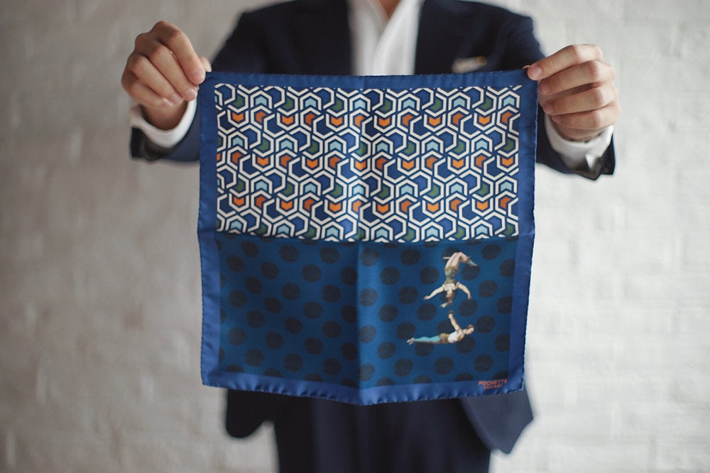 The Gaudery - Les Trapezistes Pocket Square – The Gaudery Limited