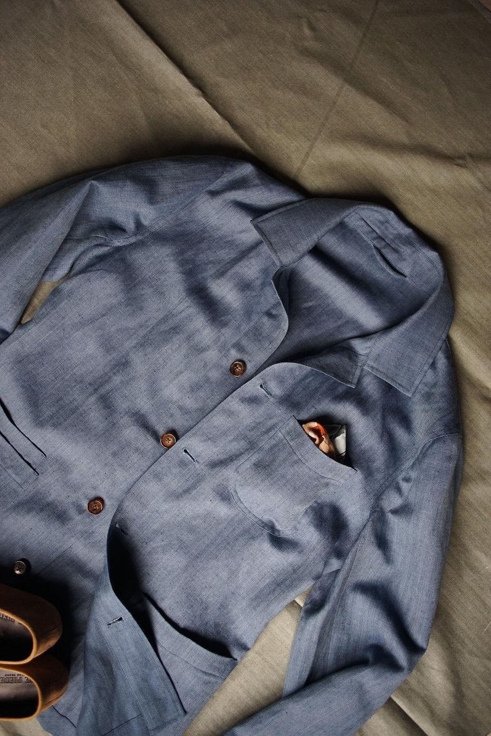 Sky Blue Linen Caribbean Overshirt Jacket [Made-to-Measure (MTM)] – The ...