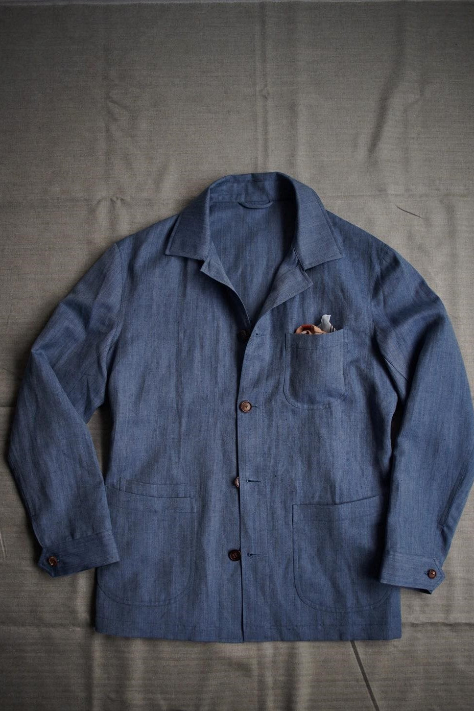 Sky Blue Linen Caribbean Overshirt Jacket [Made-to-Measure (MTM)] – The ...